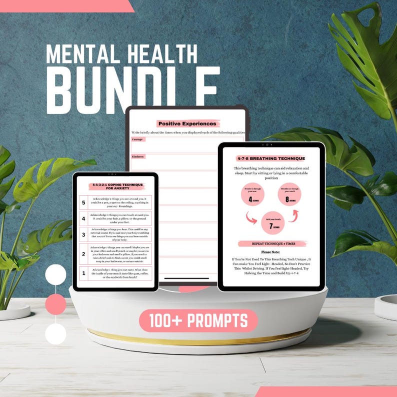 Printable Mental Health Planner Bundle | Anxiety Tracker, Daily Journal ...