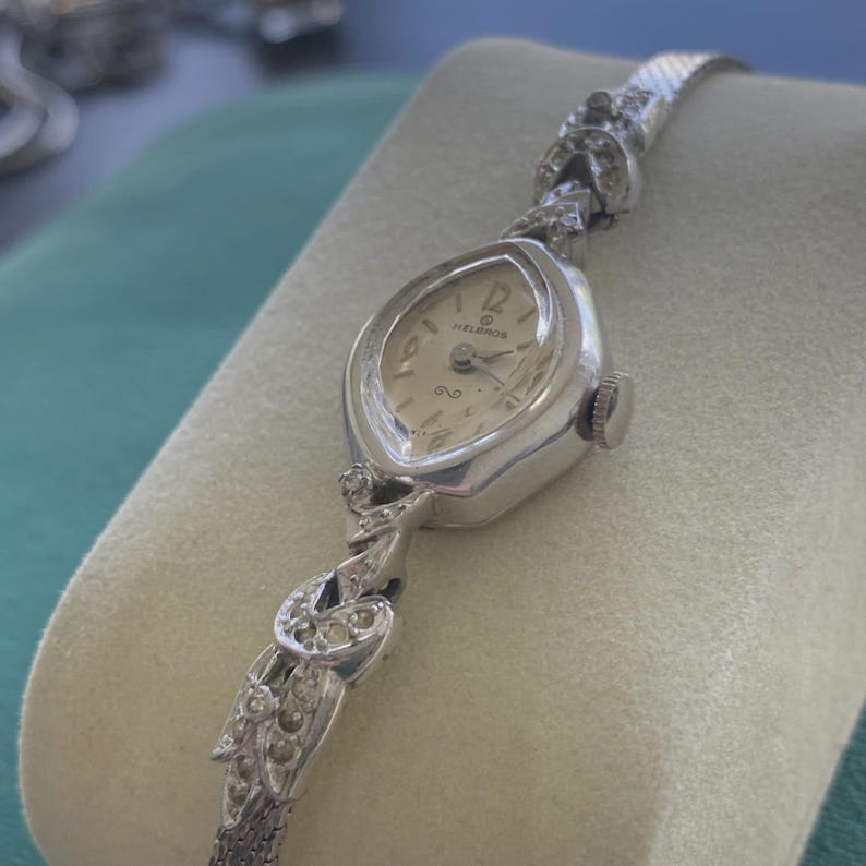 Vintage HELBROS Women's Mechanical Watch Diamonds 2 and 1/20 10k ...