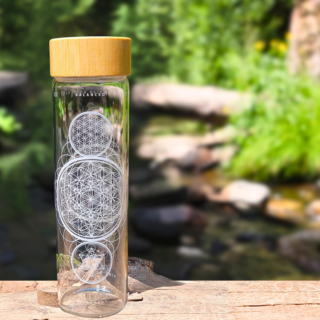 Alignment Sacred Geometry Water Bottle With Bamboo Lid - Etsy