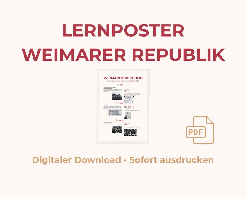 Digital Learning Poster "weimar Republic" | History 1918–1933 ...