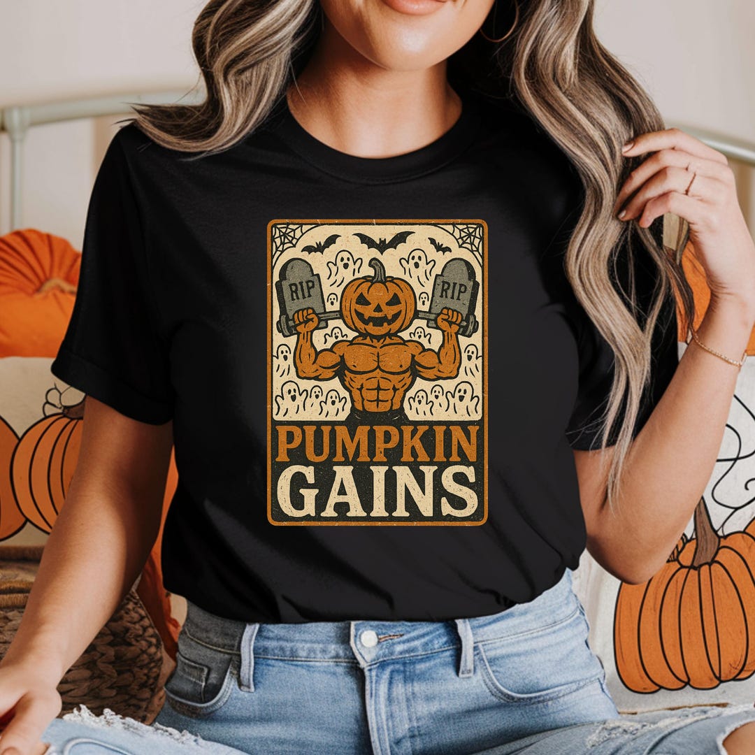 Pumpkin Halloween, Gym Clothes, Retro Fitness, Spooky Bodybuilding Top ...