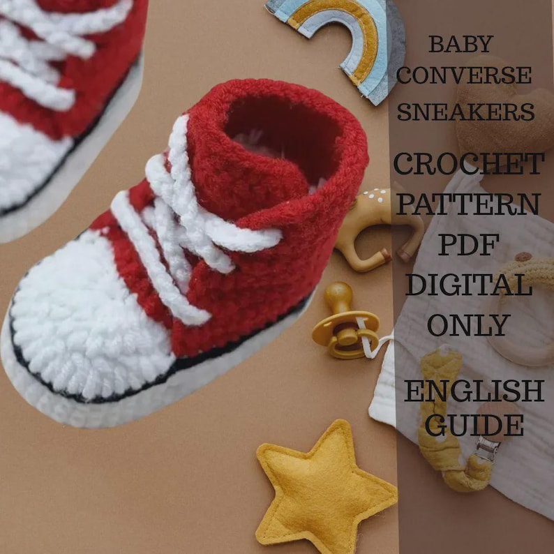 Crochet Baby Converse Sneakers Pattern PDF – Newborn to 9 Months – Baby ...