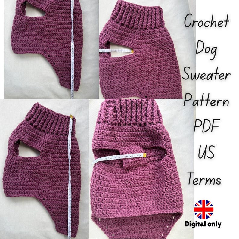 Crochet Dog Sweater Pattern PDF | Easy Puppy Jumper With Leg Openings ...