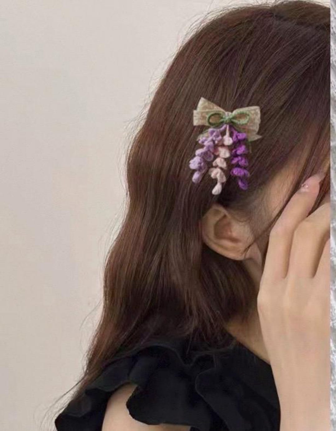 Handmade Crochet Wisteria Cascade Hair Clip - Etsy