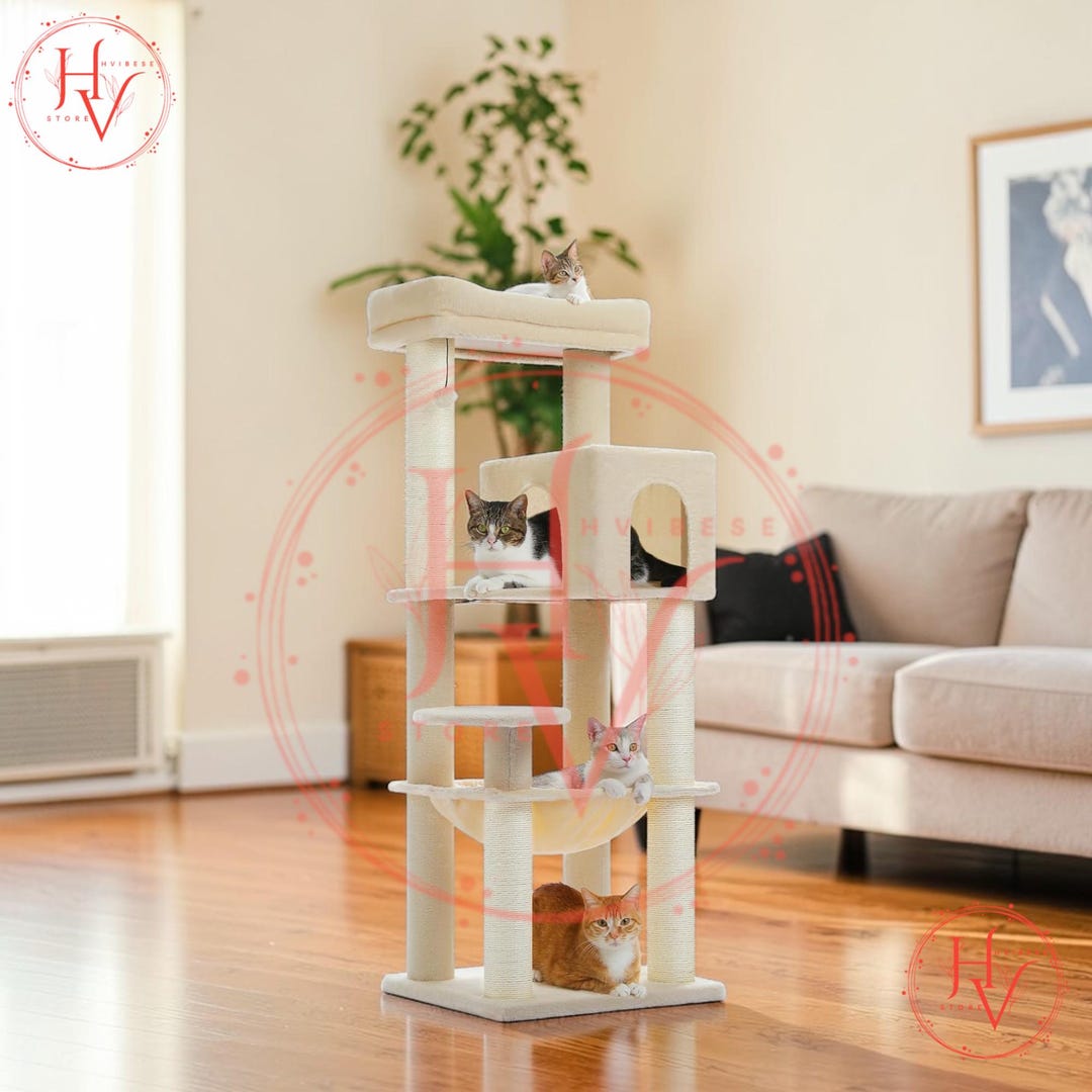 Extra-large Cat Tree for Big Cats, 30 Lbs Capacity, 57.8