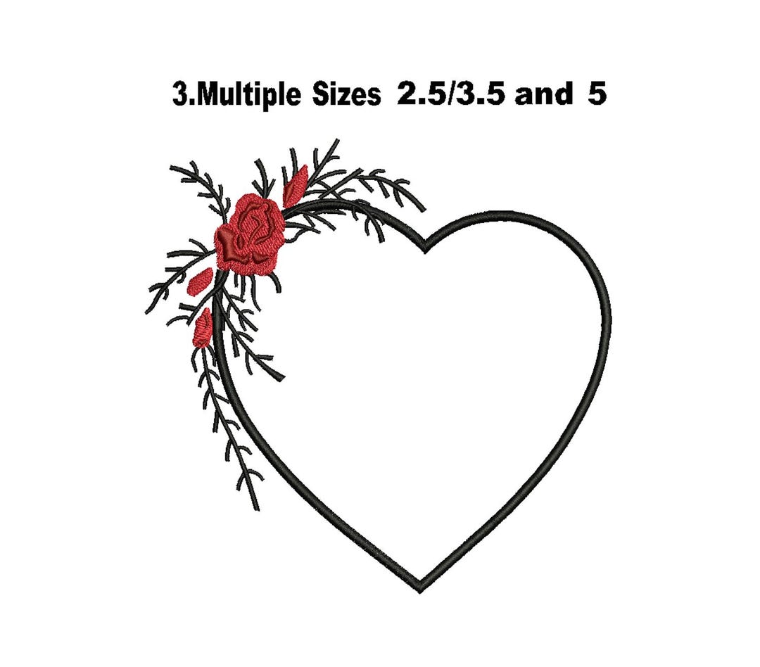 Heart Follwer Logo Embroidery Design | Follwer Logo Embroidery Files ...