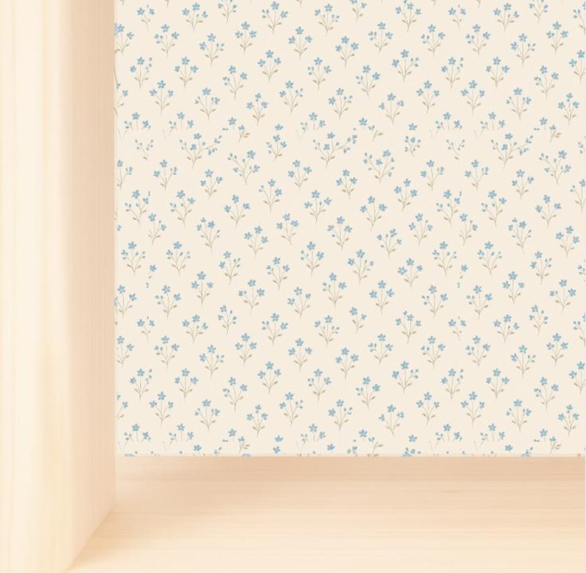Blue Floral Maileg-inspired Dollhouse Wallpaper – Printable PDF - Etsy