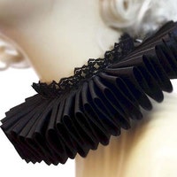 Black Elizabethan Standing Collar,renaissance Collar,elizabethan Ruff ...