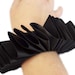 Black Satin Wrist Ruffs Ruffled Arm Bands Elizabethan Victorian ...