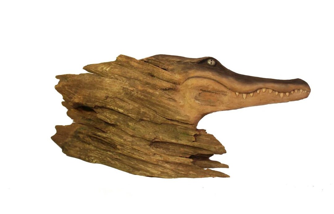 Wood Carving Wall Hanging Sculpture Hidden Gator Original Rick Cain ...