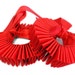 Red Satin Wrist Ruffs Ruffled Arm Bands Elizabethan Victorian Steampunk ...