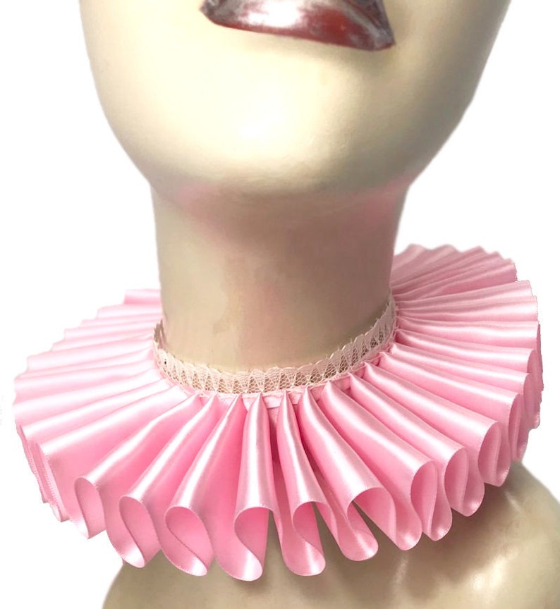 Pink Ruffled Collar Elizabethan Neck Ruff Victorian Steampunk | Etsy