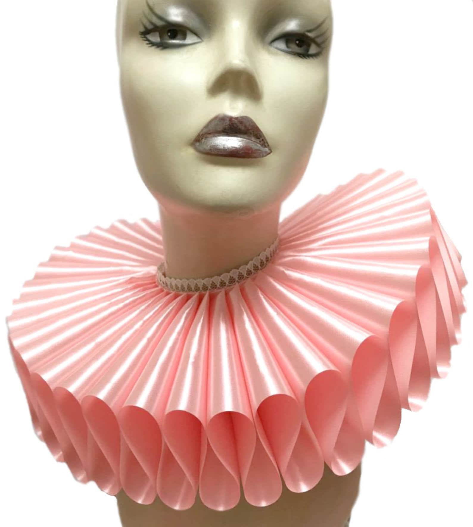 Ruffled Collar White Satin Tall Wide Elizabethan Neck Ruff - Etsy Australia