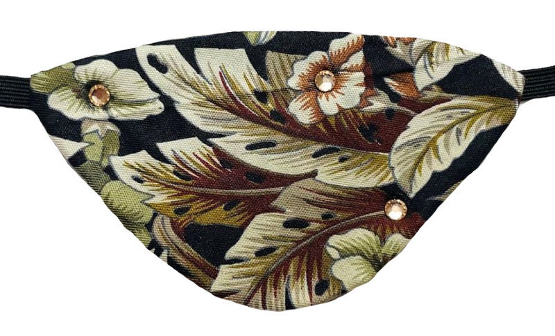 Floral Eye Patch Green Brown Monstera Jungle Jeweled Fashion Pirate ...