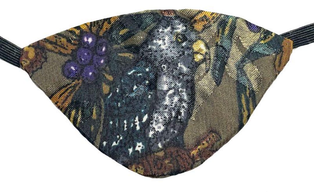 Eye Patch Tropical Parrot Bird Berries Purple Green Gold Jungle Fashion ...