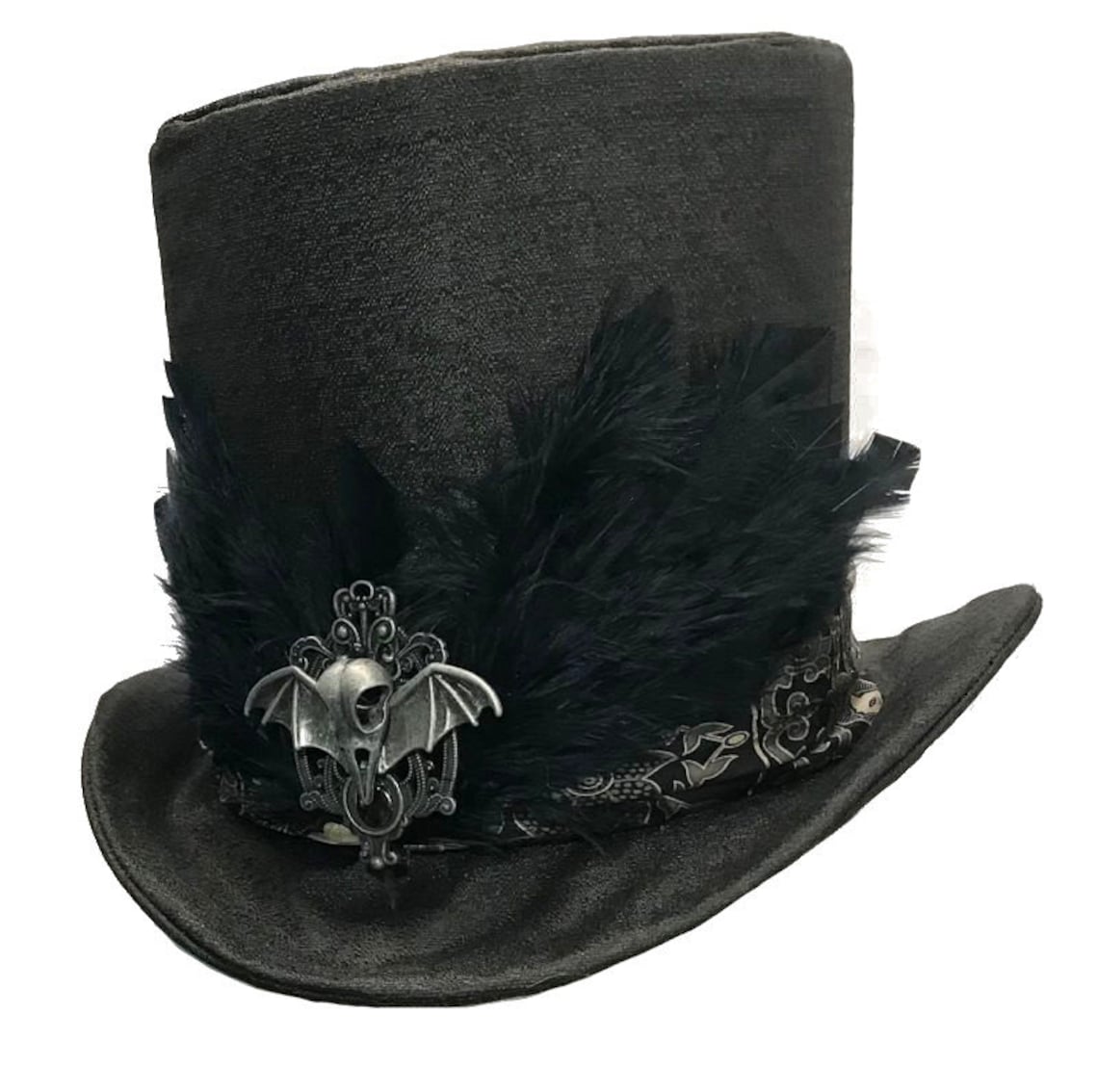 Tall Top Hat the Raven Black Gothic Vampire Steampunk Crypt - Etsy