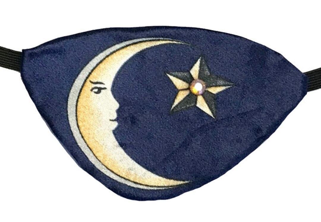 Celestial Eye Patch Blue Moon Star Sun Planets Rhinestone Jeweled ...