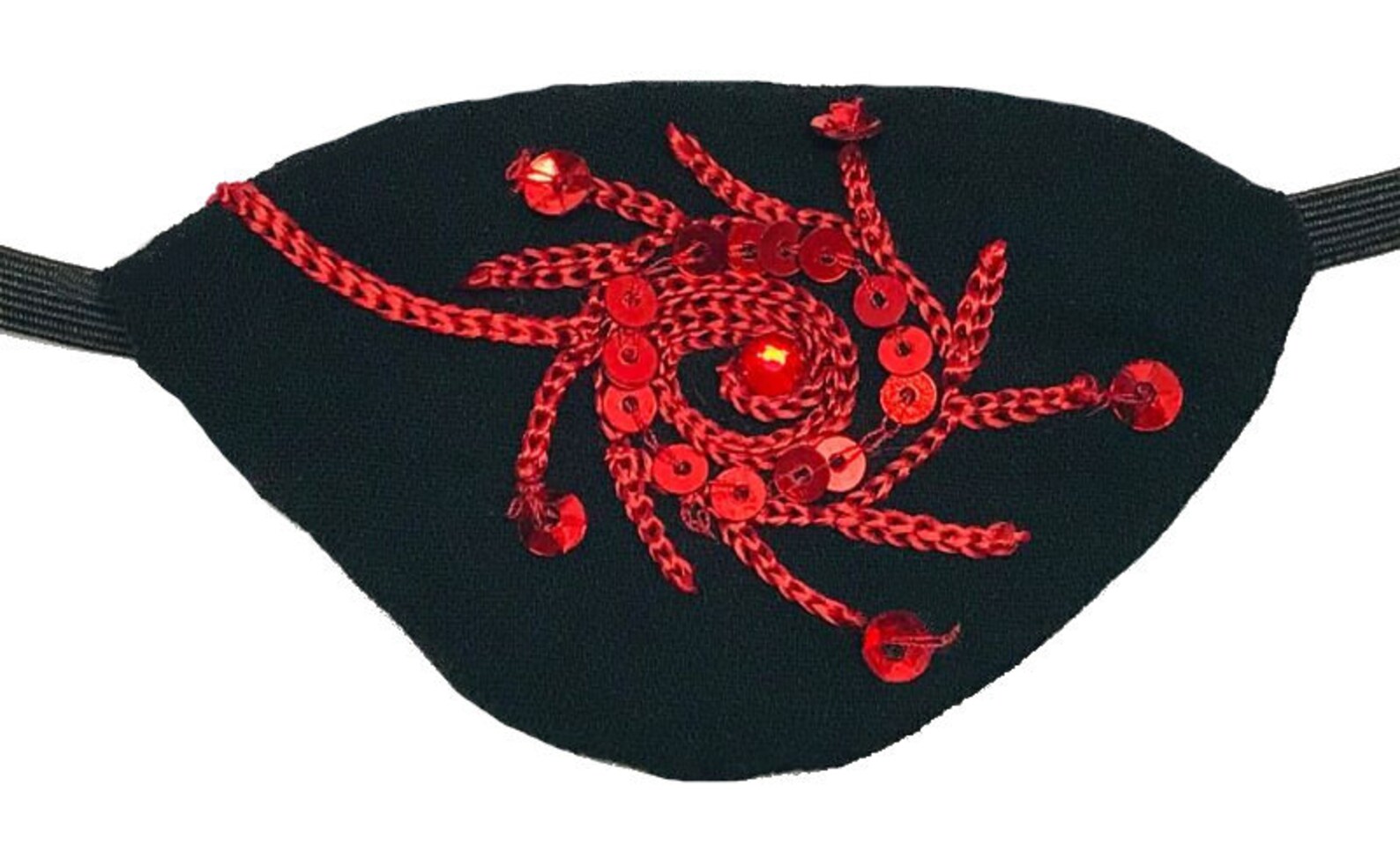 Sequin Eye Patch Red Black Floral Shimmery Fashion Pirate Fantasy ...
