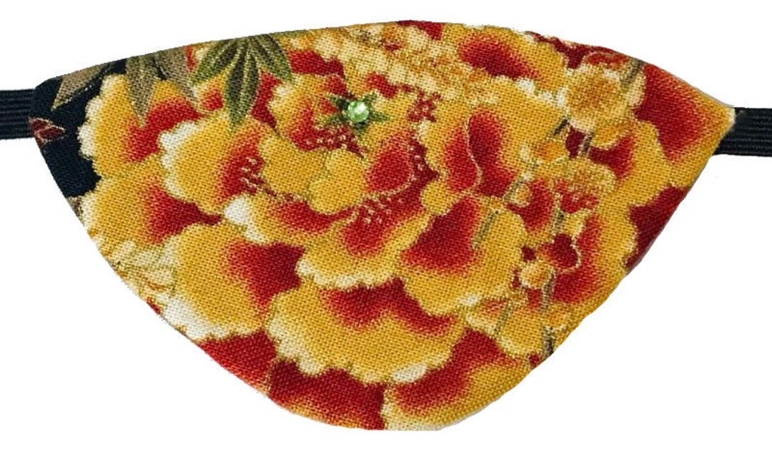 Eye Patch Japanese Garden Yellow Orange Black Gold Red Romantic Fashion ...