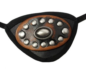 Eye Patch Gold Medallion Gothic Steampunk Pirate Buccaneer