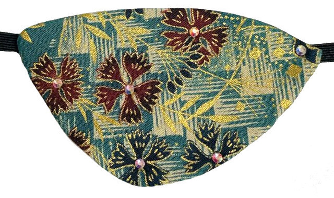 Eye Patch Japanese Garden Butterfly Teal Blue Gold Red Green Romantic ...