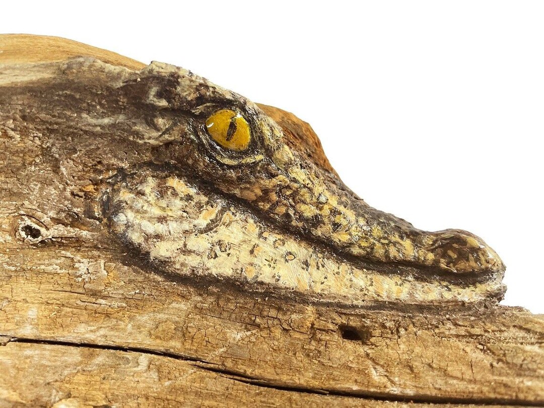 Lizard Wood Carving Sculpture Gator Original Rick Cain Florida ...