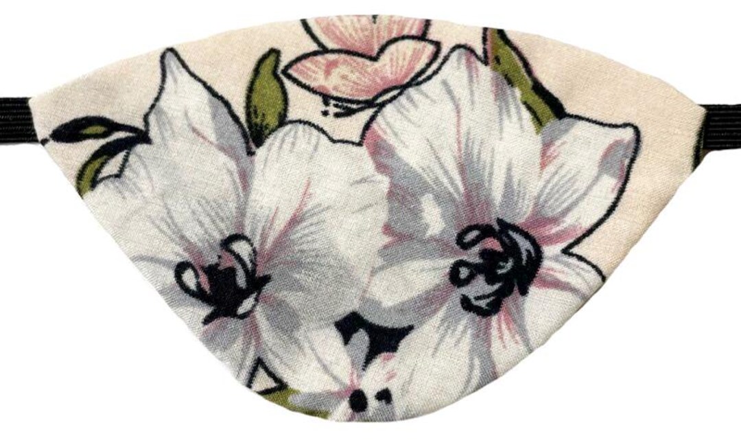 Floral Eye Patch Soft Pink Flowers Peach White Grey Fashion Chic ...