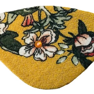 Floral Eye Patch Saffron Heirloom Rose Mustard Yellow Peach Green ...