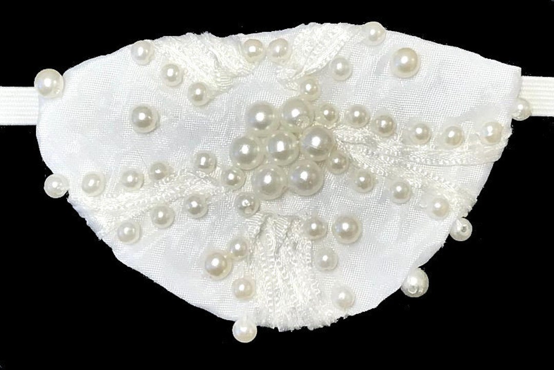 Eye Patch White Pearl Flow Shimmery Bridal Wedding Elegance - Etsy