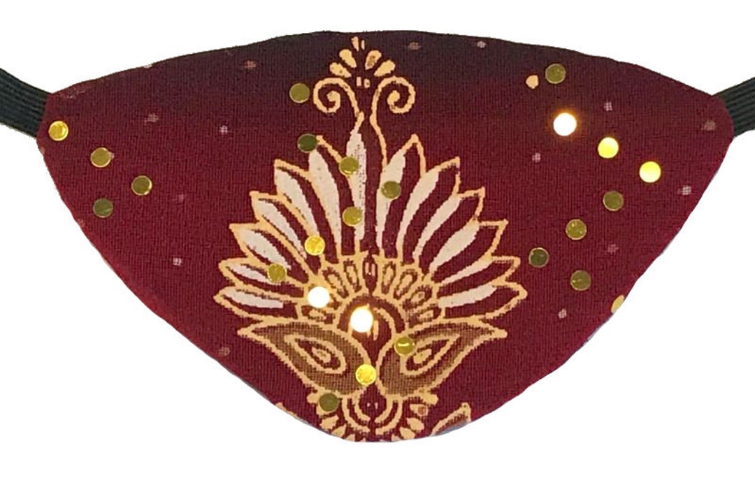 Eye Patch Red Gold Nude Pink Shimmer Black Sequin Mandala Cosplay ...