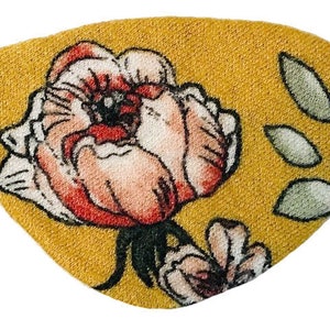 Floral Eye Patch Saffron Heirloom Rose Mustard Yellow Peach Green ...