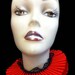 Neck Ruff Ruffled Collar Red Queen Satin and Black Lace Elizabethan ...