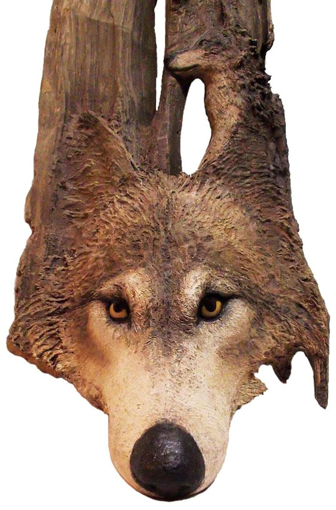 Wolf Wood Carving Large Wall Hanging Sculpture on the Scent Woodland ...