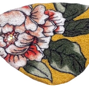 Floral Eye Patch Saffron Heirloom Rose Mustard Yellow Peach Green ...