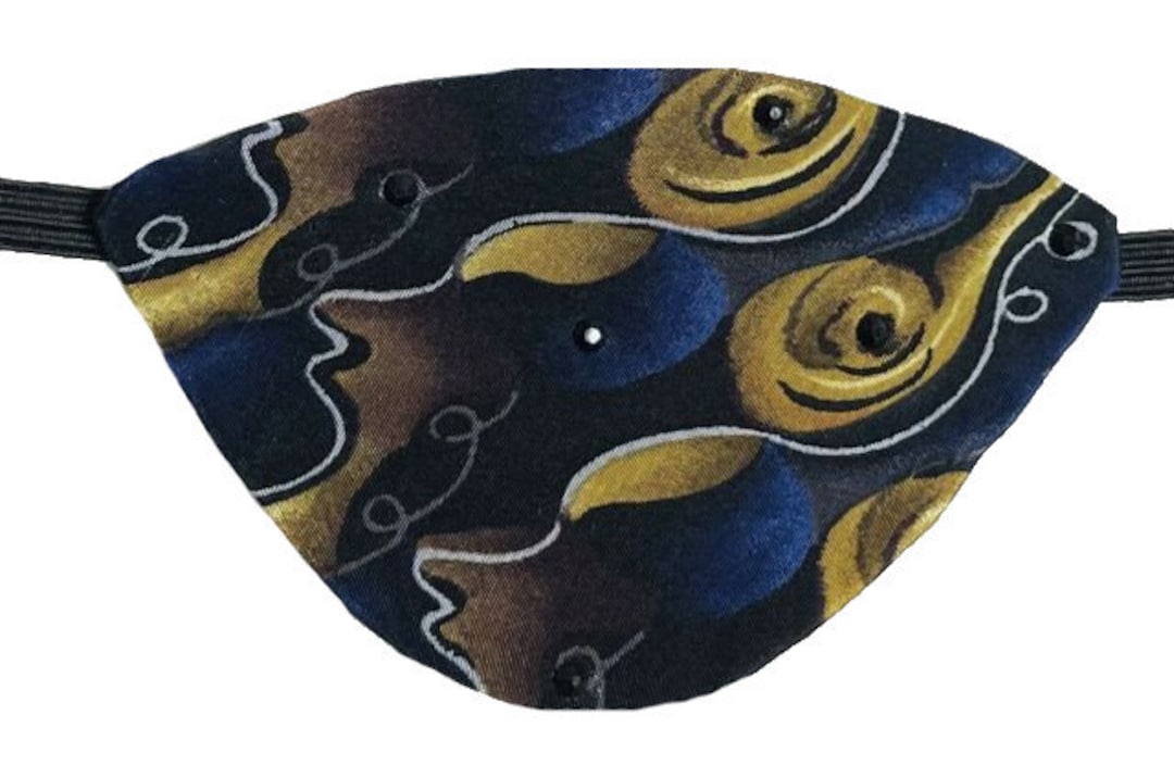 Blue Eye Patch Jeweled Deep Navy Gold Black Jeweled Victorian Steampunk ...