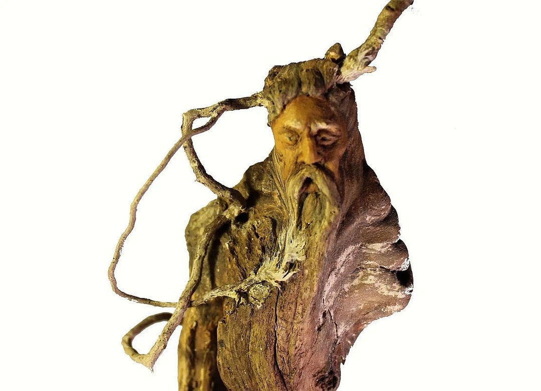 Wood Carving Sculpture Don't Forget to Blossom Old Man Original Rick ...