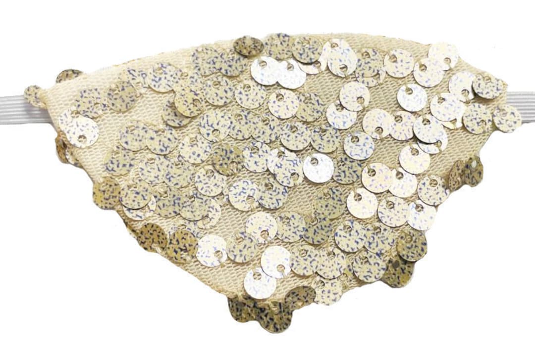 Sequin Eye Patch Shimmering Beach Sand Nude Beige Gold Bling Fashion ...