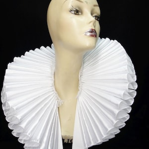 Ruffled Collar MORE COLORS Satin Huge Tall Wide Elizabethan Neck Ruff ...