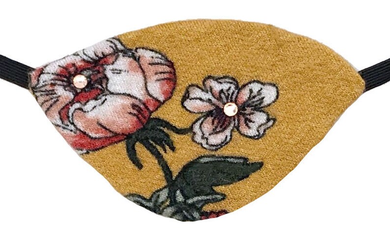 Floral Eye Patch Saffron Heirloom Rose Mustard Yellow Peach - Etsy