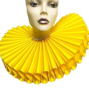 Ruffled Collar MORE COLORS Satin Huge Tall Wide Elizabethan Neck Ruff ...