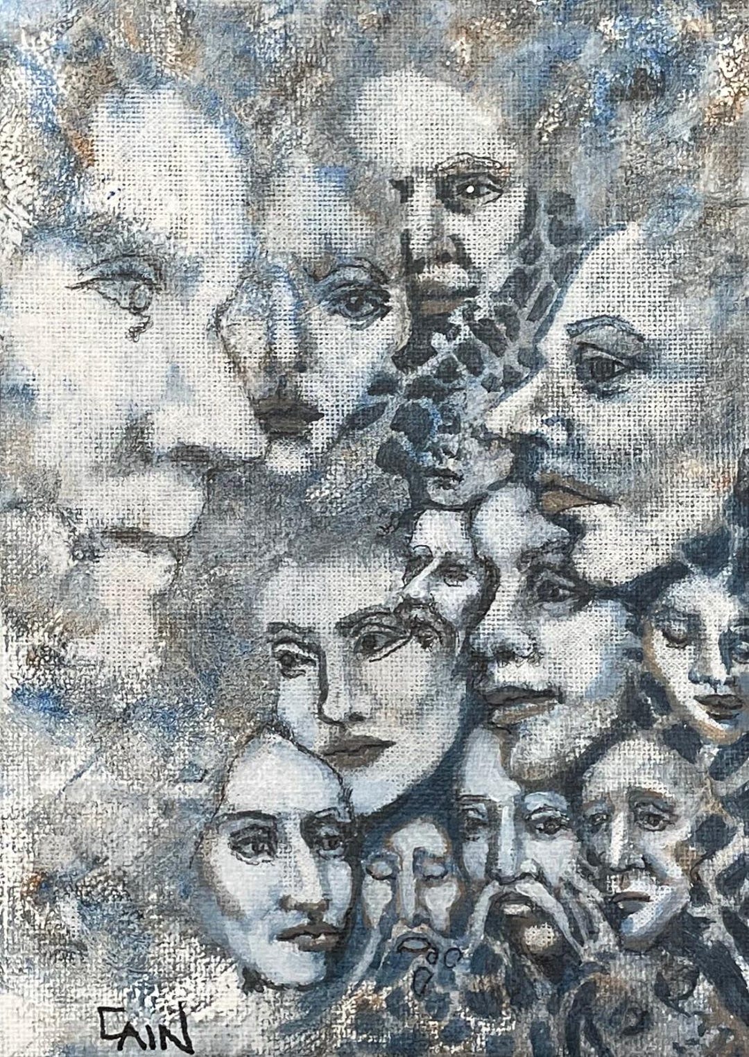 Whispers Original Acrylic Painting Rick Cain Florida Artist Figures ...