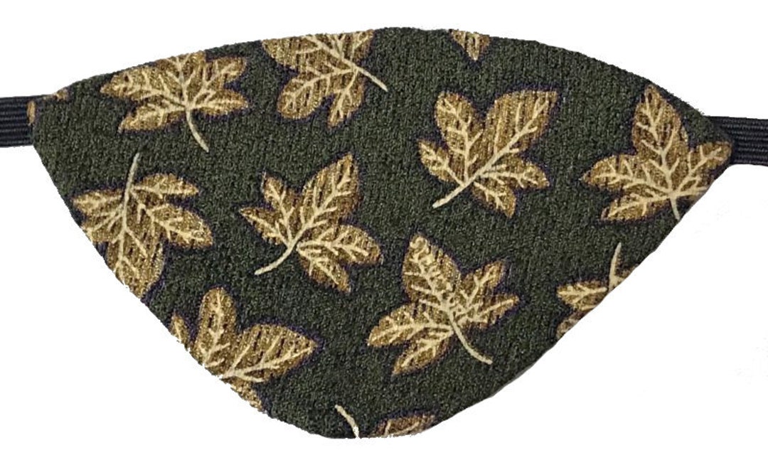 Green Eye Patch Falling Leaves Neutral Natural Fashion Pirate Fantasy ...