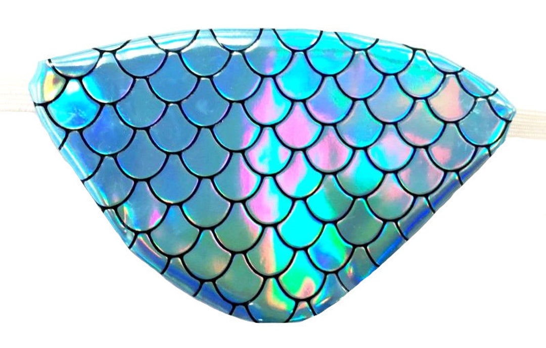 Mermaid Eye Patch Prismatic Blue Green Fish Scales Ocean Beach - Etsy