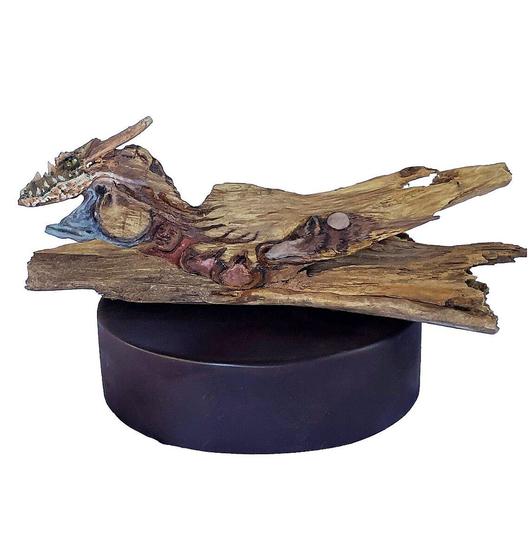 Wood Carving Sculpture Dragon Tale Original Rick Cain Fantasy Art ...