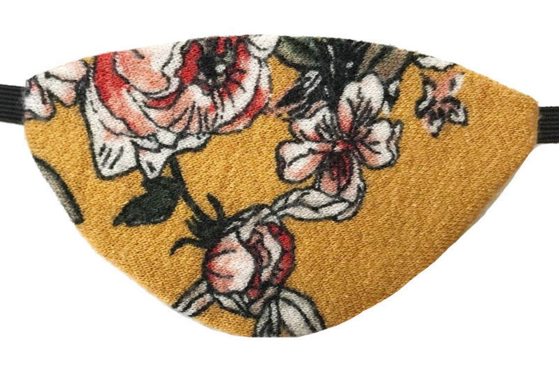 Floral Eye Patch Saffron Heirloom Rose Mustard Yellow Peach - Etsy