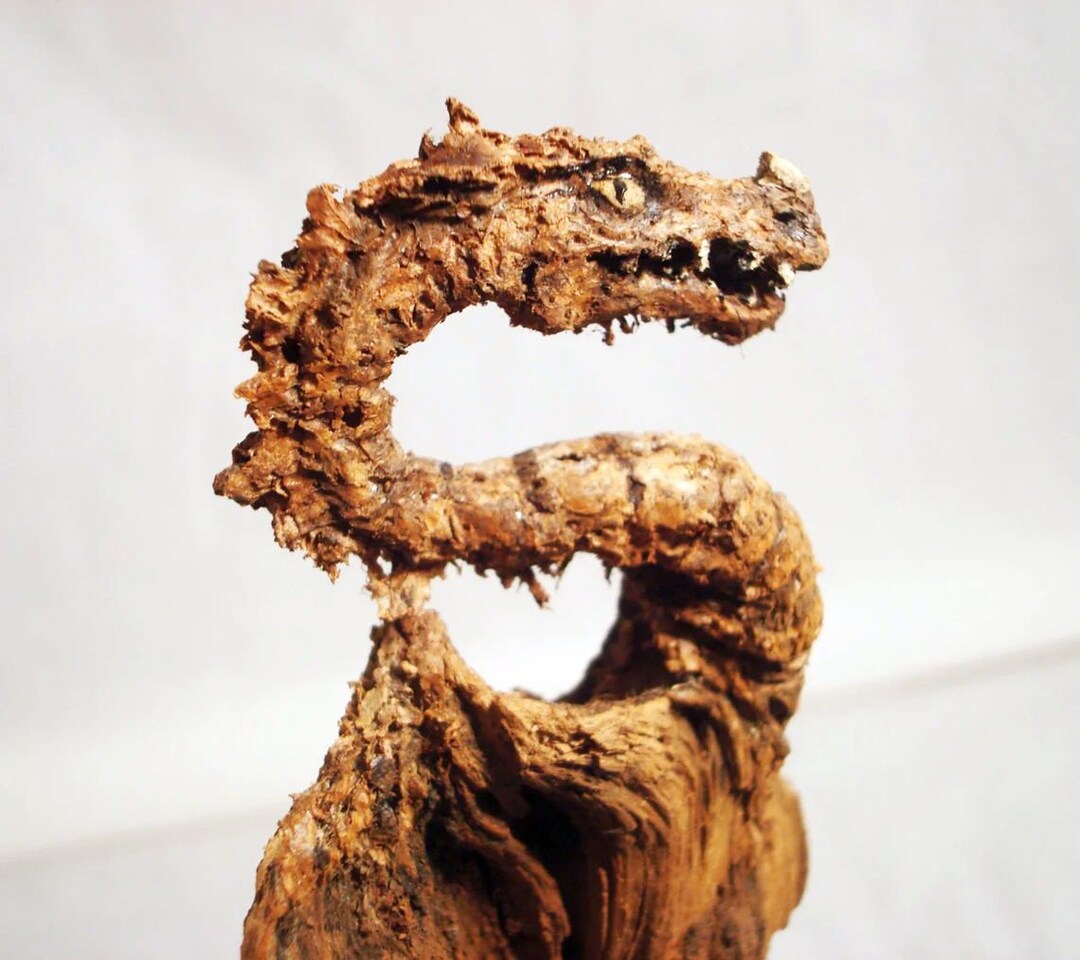 Wood Carving Sculpture Dragon Rise Original Rick Cain Fantasy Art ...