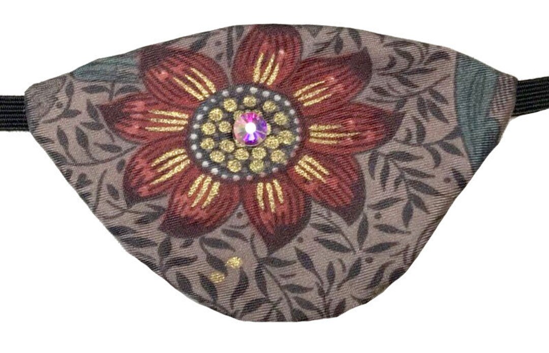 Eye Patch Jeweled Floral Mauve Pink Gold Fashion Pirate Fantasy Elegant ...