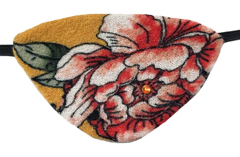 Floral Eye Patch Saffron Heirloom Rose Mustard Yellow Peach - Etsy