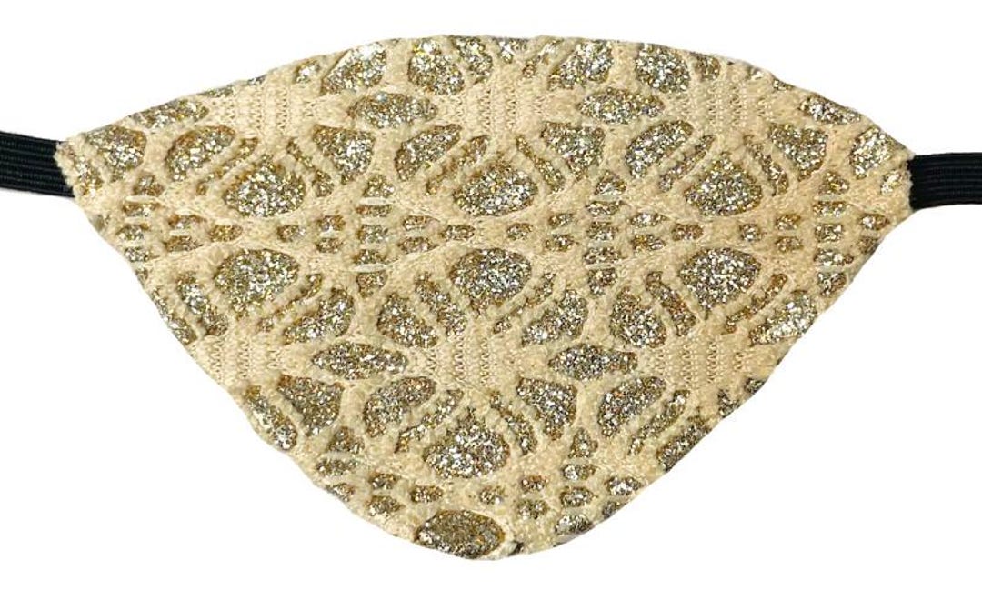Glitter Eye Patch Embroidered Ivory Gold Shimmery Fashion Pirate ...