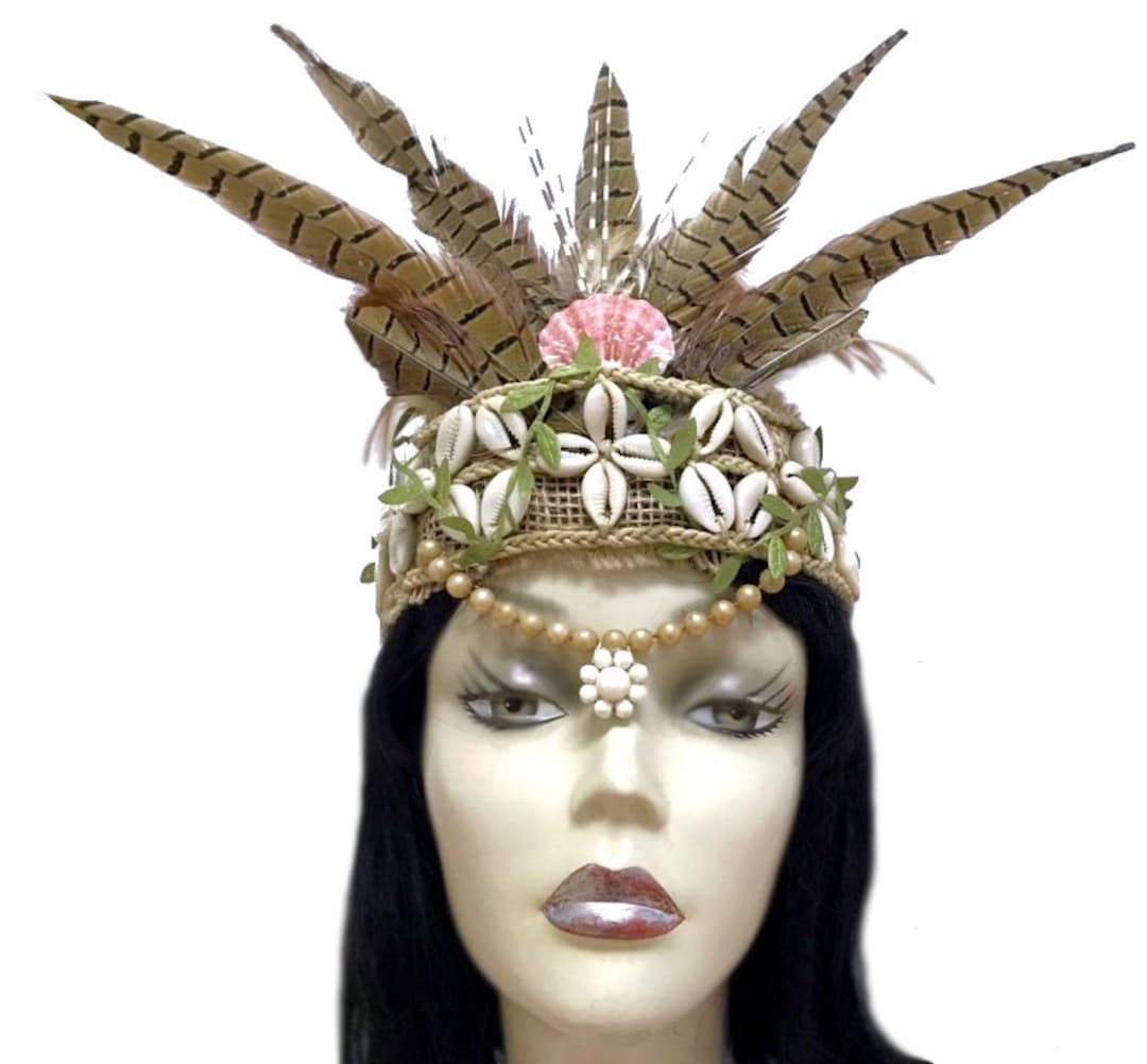 Mermaid Crown Headdress Nautical Ocean Hat Sea Nymph Headpiece Seashell ...